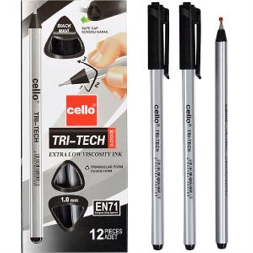 Ручка масляна CELLO "Tri-Tech" чорна 1мм | Barihin.com